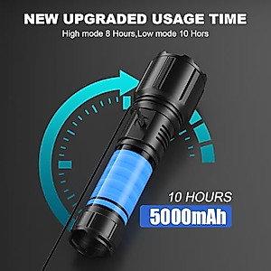 WENOTK Rechargeable Flashlights High Lumen 2 Pack, Super Bright Led Flashlight with 5 Modes & 12 H Run Time, Ipx6 Waterproof Powerful Handheld Flash Light for Home, Camping Emergencies