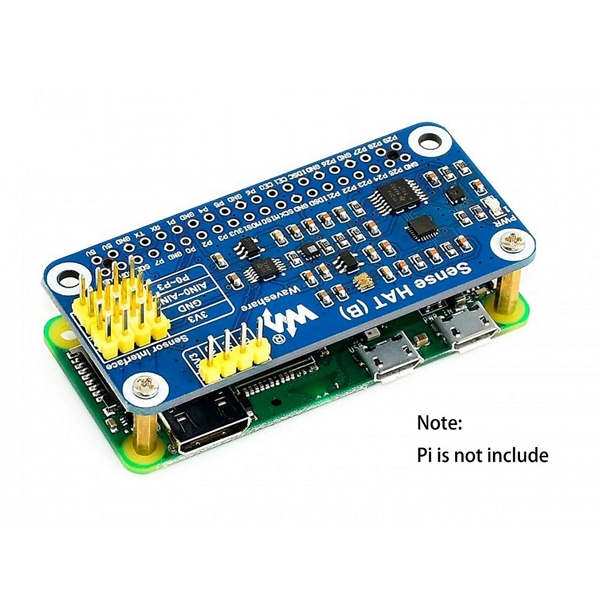 Sense HAT (B) for Raspberry Pi 4B/3B+/3B/2B/B+/A+/Zero/Zero W,Pi 40PIN GPIO Extension Header Onboard Gyroscope Accelerometer Magnetometer Barometer Temperature Humidity Multi Sensors I2C Interface