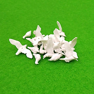 CWBPING 24pcs Model Train Railway Plastic Birds Small Figure Toy Model Dove Bird of Peace 1:75 Scale OO