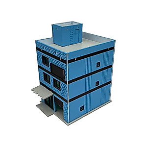 Outland Models Railway Scenery 3-Story Modern City House Blue 1:160 N Scale