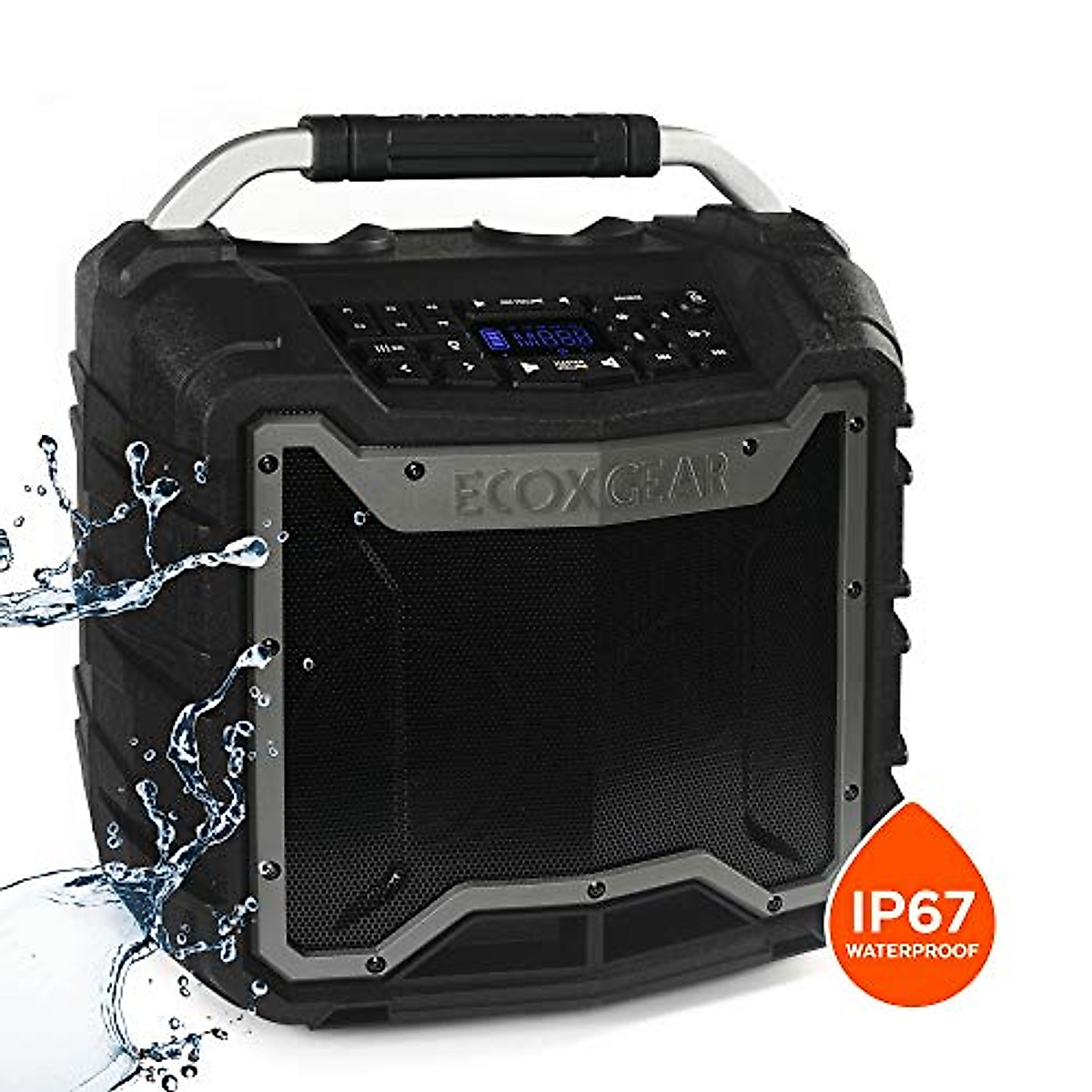 ECOXGEAR EcoTrek GDI-EXTRK210 Rugged Waterproof Floating Portable Bluetooth Wireless 100 Watt Stereo Smart Speaker and PA System (Gray)