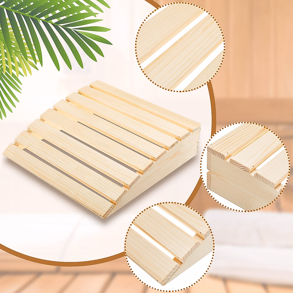 Sauna Headrest Modern Sauna Backrest Neck Pillow Wooden Back Bolster Sauna Accessories for Sauna Heater Room Hotel