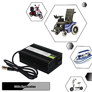 24V Battery Charger Automatic Smart Charger 5A trickle Charger and I/O Switch 3 pin XLR Connector Suitable for Charging AGM Gel Lead-Acid Batteries fo