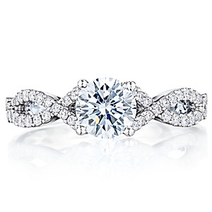 ZLAEBL 1.5 Carat (ctw) Engagement Rings for Women, Moissanite 925 Silver Ring for Women, Platinum Plated Sterling Silver Ring, Split Shank Twisted Infinite Wedding Ring,8