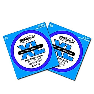 D'Addario Blues/Jazz Rock Nickel Wound Electric Guitar Strings 11-49 2 Pack