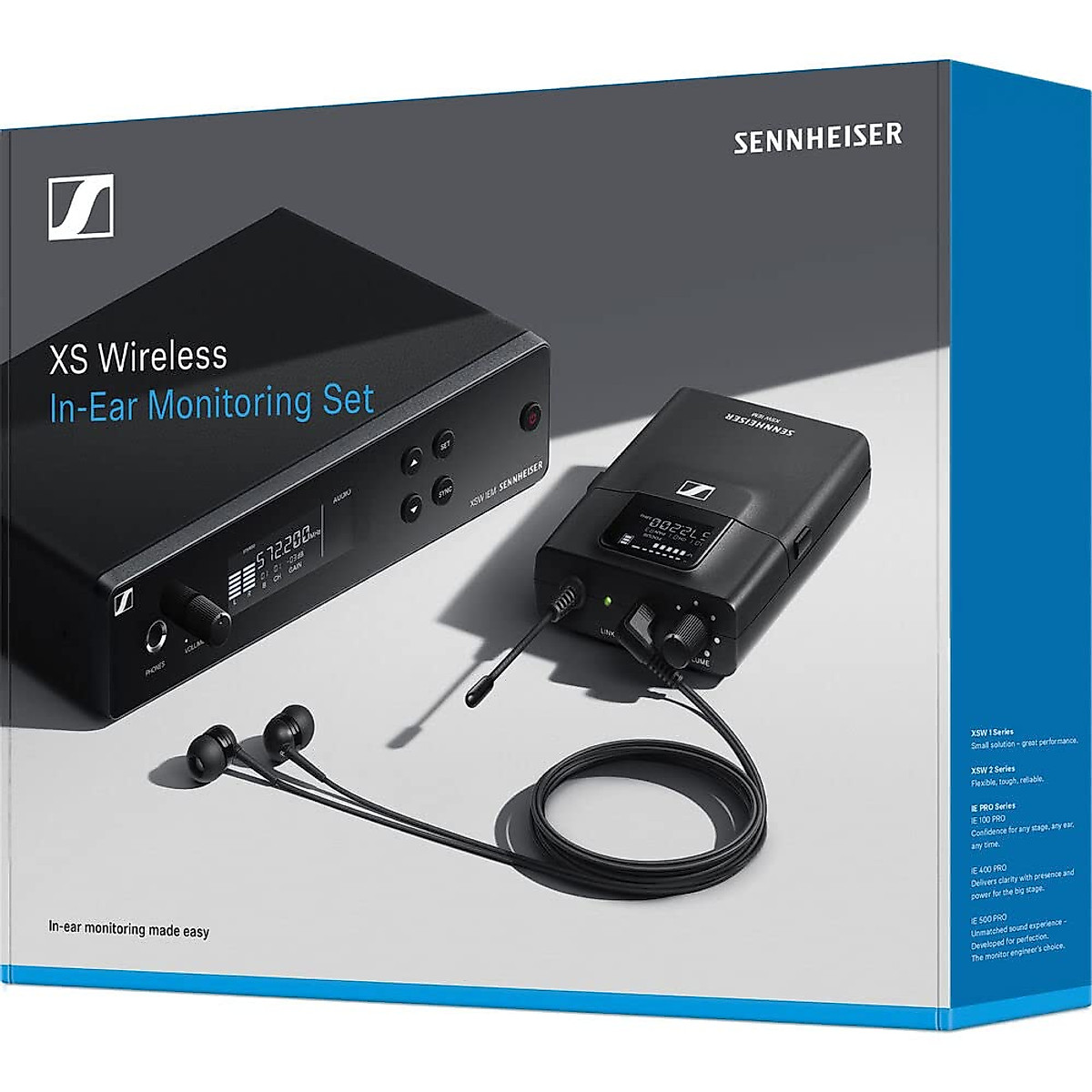Sennheiser XSW IEM SET Stereo In-Ear Wireless Monitoring System A: 476 to 500 MHz (509146) Bundle with Auray Carrying Bag for Wireless System