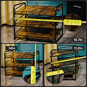 HOYRR Can Storage For Pantry,Can storage,Can Organizer,Rustic farmhouse style Can Organizer For Pantry,Wood Can Organizer For Pantry,Can Organizer For Pantry can store up to 36 cans.（Pack of 1）