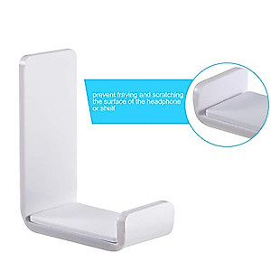 4 Pieces Headphone Hanger Headphone Hook Headset Holders Headphone Wall Mount with Adhesive Glues Headset Acrylic Holder Mount for General Purpose Game Headphones (White Pad Style)
