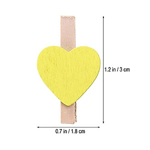 SOIMISS Photo Clips 50pcs Wooden Clothespins Mini Heart Decorative Clothespins Craft Peg Pins Clips Wall Decoration for Photo Display Hanging Decor Mini Photo Clips