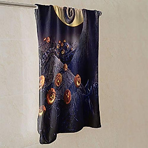MSGUIDE The Nightmare Before Christmas Hand Towels Ultra Soft Highly Absorbent Bathroom Towel Multipurpose Thin Kitchen Dish Guest Towel for Hotel, Gym and Spa Christmas Decor (27.5" x 15.7")