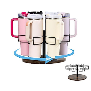 Water Bottle Organizer for Stanley 40 oz Tumbler with Handle, Rotatable Cup Holder for Stanley, Kitchen Organizers and Storage for Stanley Cup Accessories, Water Bottle Holder Wine Rack (Black)