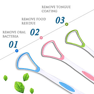 [Soft Silicon] 3PCS Tongue Scraper Cleaner, Oral Scrapers, Premium Sweeper Sets, Bad Breath Cure Tools, Effective Kits