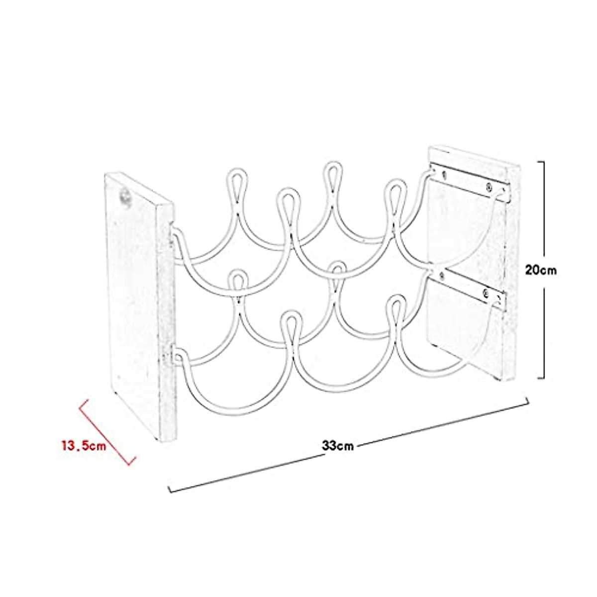DLOETT Double-Layer Red Wine Rack Wrought Iron Restaurant Decorative Wine Rack Stacking Wine Rack Wine Bottle Storage