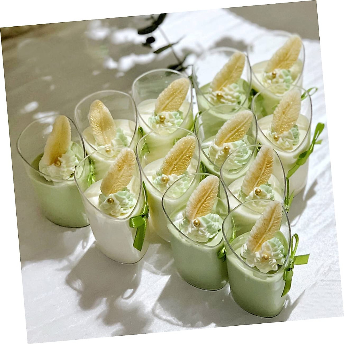 MUSISALY 10pcs Desert Cups Mini Glass Dessert Cup Small Bowl Parfait Mousse Cup Wood Bran Pudding Cup Plastic Parfait Cup Transparent Dessert Cup Cheese Snack Cup Ice Cream Cups