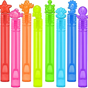 Under the Sea Party Favor, 32 Pack Mini Bubble Wand for Kids Toddler with Display Box, Mermaid Birthday Party Supplies, Ocean Goody Bag Filler, Summer Pool Beach Party Decoration Toy, Classroom Prizes