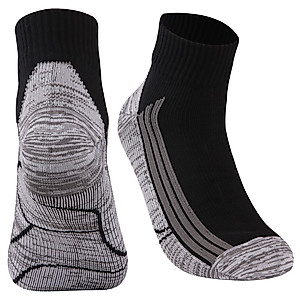 RANDY SUN Waterproof Running Socks, Men's Women's Athletic Cycling Biking Hiking Wading Trekking Gift Socks(1 Pair Ankle Black S)