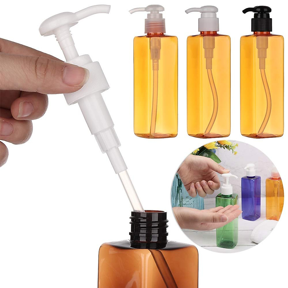 FKJLUN Soap Dispenser Pump 250ml Foaming Bottle Liquid Soap Whipped Mousse Points Bottling Shampoo Lotion Shower Soap Dispensers Gel Foam Pump Bottles 5Colors Hand Lotion Bottle (Color : Brown 1)
