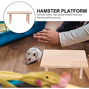 Ipetboom Hamster Platform 1 Pc Hamster Platform, Hamster Play Wooden Platform Bird Playground Hamster Climbing Toy for Hamster Squirrel Gerbil Chinchilla Birds