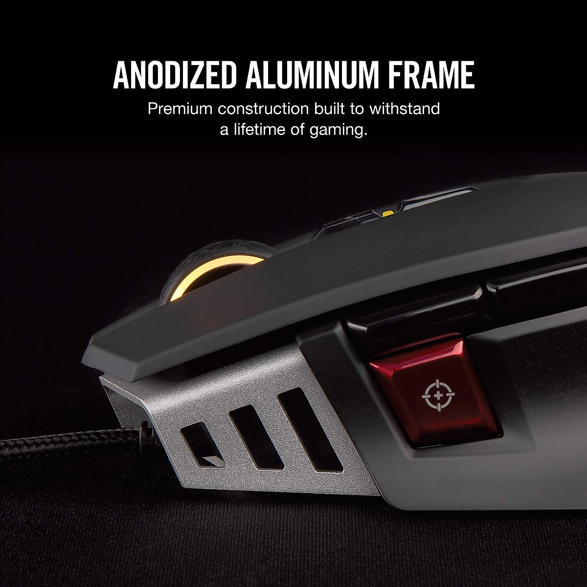 Corsair M65 RGB Elite – Wired FPS and MOBA Gaming Mouse – Adjustable Weight and Balance – Durable Aluminum Frame – 18,000 DPI Optical Sensor , Black