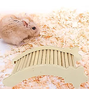 Ipetboom Hamster Climbing Ladder Rat Ladder Toys Hamster Cage Ladders Chinchilla Training Ladder Chinchilla Climbing Toy Hamster Ladder Hamster Toys Reptile Bridge Wood Ladder Toy