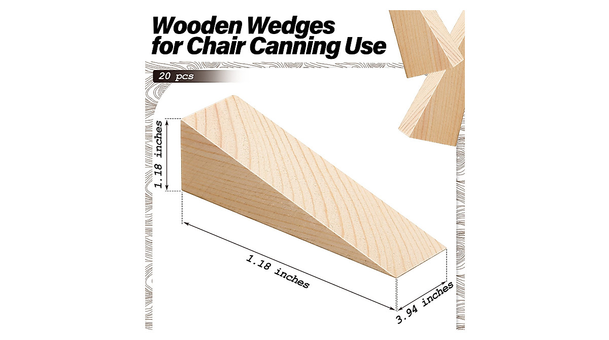 Treela Wooden Wedges - 10 Pack for Chair Caning & Doors