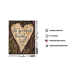 St Joan of Arc 11x14 Gallery Style Print by Soul Sunshine | Unframed 'Go Forward'' Bible Verses Wall Decor Poster Prints | Rustic Wall Decor, Tree Love Heart, Home Wall Decor | Home Decoration