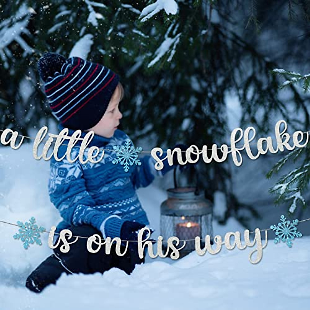 A Little Snowflake is On His Way Banner A Little Snowflake is On The Way Baby Shower Decoration Little Snowflake Baby Shower Decorations Winter Baby Shower Decorations for Boy