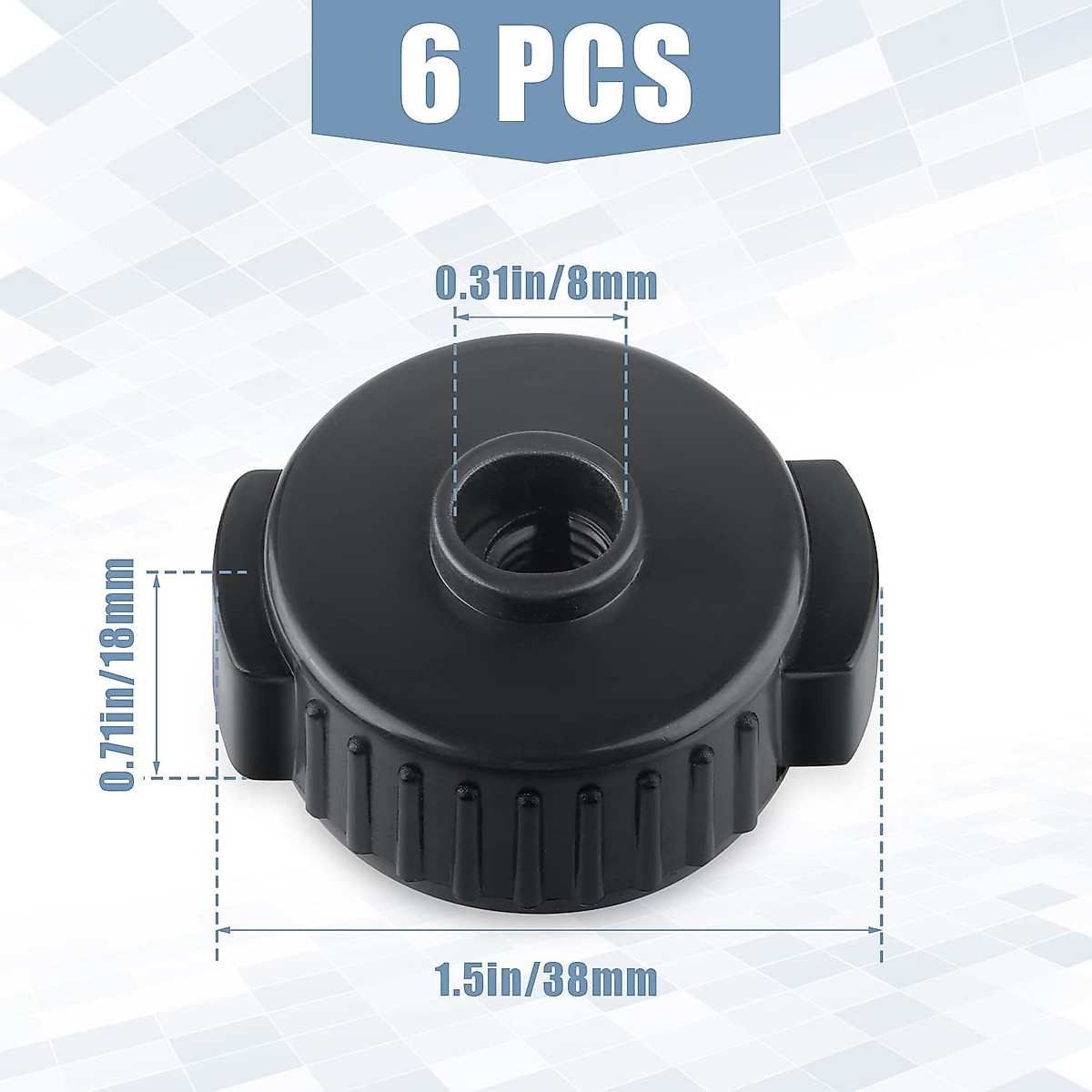 6pcs Quick Release Cymbal Nuts, 8mm Cymbal Mate Nut Black Plastic Cymbal Lock Nut for Percussion Drum Kit Jazz Drum Parts Accessories