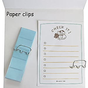 Cute Bookmarks Paper Clips Elephant (Refill Pack) - Funny Office Supplies Gift
