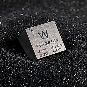 Tungsten Cube Metal Density Cubes Pure Metal High Density Element Cube for Element Collections Lab Experiment Material Hobbies Heavy Small Objects Experience (Tungsten, 1 Inch)