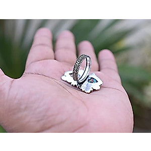Rekha Gems Oyster Copper Turquoise Ring, 925 Sterling Silver Ring, Vintage Ring , Handmade Ring, Birthday Gift, Daily Wear Ring, Boho and Hippie, Ring, Turquoise Ring, Turquoise Jewelry- TQ-56 (8.50 US)