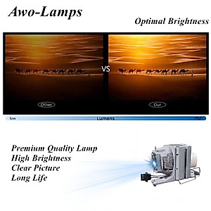 AWO Original UHP240W Lamp Bulb for BL-FP240E / SP.78V01GC01 with Housing for OPTOMA UHD300X UHD40 UHD400X UHD50 UHD51 UHD51/A UHD51A UHD550X UHD60 UHD65 Replacement Lamp