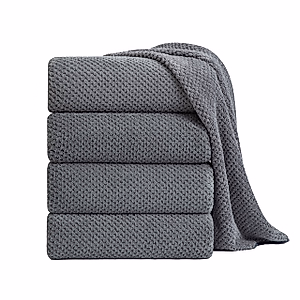 Extra Large Bath Towel Sheet Set 35x70 Inches - Oversized Highly Absorbent Towels Set,Jumbo Microfiber - Quick Dry, Lightweight,Super Soft for Bathroom,Hotel,SPA,Pack of 4 (Gray)