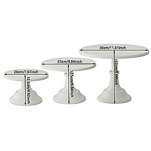 3-Set Cake Stands, White Dessert Display Plate Cupcake Stands for Baby Shower Wedding Birthday Party Celebration Home Decor