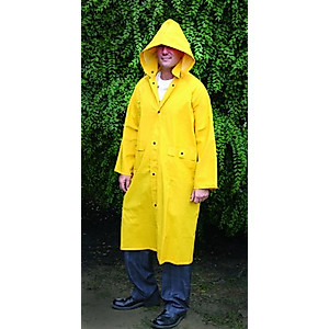 MCR Safety 200JHX2 Classic PVC/Polyester Jacket with Attached Hood, Yellow, 2X-Large