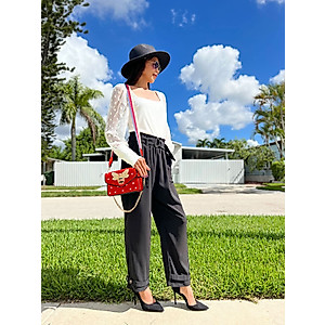 Beatfull Designer Bee Purse Fashion Crossbody Purse with Pearl for Women Pu Leather Shoulder Bag Clutch Handbags