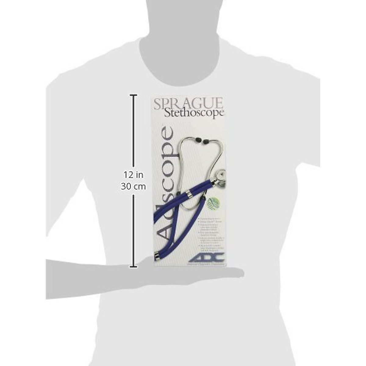 ADC Adscope 641 Sprague Stethoscope with 5 Interchangeable Chestpiece Options, 30 inch Length, Light Blue