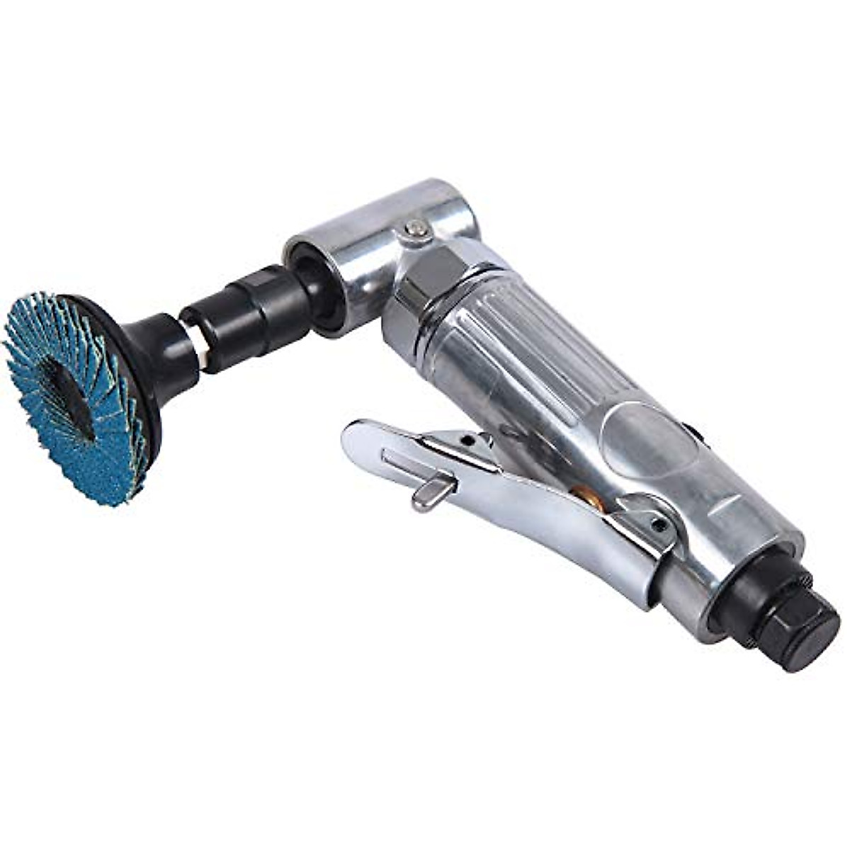 1/4 inch Angle Air Die Grinder,20000 RPM, 90 Degree Angled Air Die Grinder,with 4 pcs 2" Roll Lock Sanding Discs, Polished Color Pneumatic Angle Die Grinder