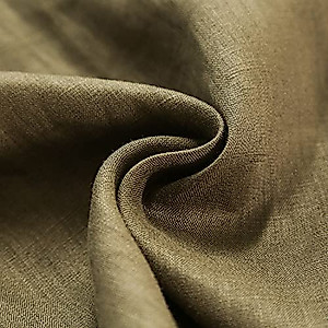 Amazhiyu Womens Linen DrawstringCropped Pants Elastic Waist with Pockets for Summer Casual (US, Alpha, Medium, Regular, Regular, Green)