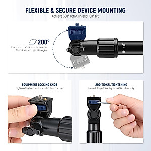 NEEWER Overhead Camera Desk Mount Rig Stand with 2 Boom Arms for Photography Devices: Video Light Ring Light Phone Mount Webcam Mic Compact DSLR for Home Office Studio Live Streaming Broadcast, ST008