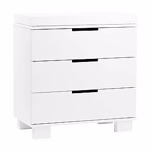 Babyletto Modo 3-Drawer Changer Dresser with Removable Changing Tray in White, Greenguard gold Certified