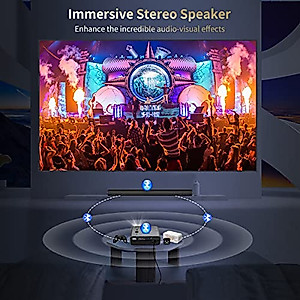 1080P Native 5G WiFi Projector with Bluetooth AI Android 4K Supported 10,000Lumen Ultra HD Smart Projectors Wireless Phone Cast Outdoor/Home Theater System 2G+16G