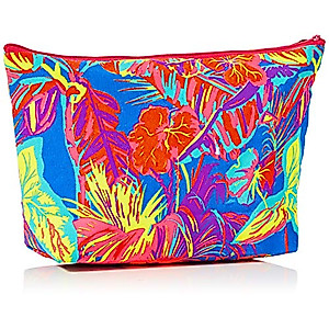 The Holiday Shop London Canvas Clutch Bag Tropical, Multicolour (Blue/Orange/Pink)
