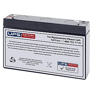 UPSBatteryCenter® 6V 7Ah Compatible Replacement Battery for Panasonic LC-R067R2P Black Medium