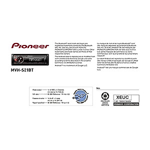 Pioneer MVH-S21BT Digital Media Receiver, Single DIN, in-Dash