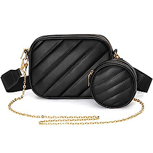 GEEAD Small Quilted Crossbody Bags for Women Trendy Design Shoulder Purse with Round Zip Bag