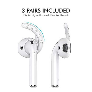 AHASTYLE 3 Pairs AirPods Ear Hooks Cover Silicone Accessories Compatible with Apple AirPods and EarPods Headphones(Milk White)