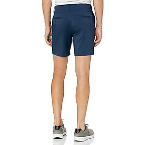 PGA TOUR Men's 7" Flat Front Golf Shorts with Active Waistband, Black Iris, 36