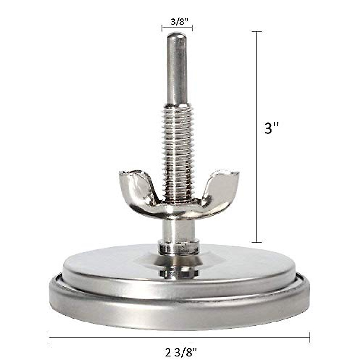 GasSaf BBQ Charcoal Grill Smoker Temperature Gauge Pit Thermometer Dial, 2-3/8 Inch Dial and 3 Inch Stem, High Temperature Range - 50F to 800F