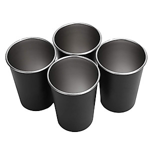 HEITIGN Beer Mug Camping Portable Beer Drinking Cup 4Pcs Stainless Steel Picnic Cup Beer Beverage Drinking Cup for Outdoor Mountaineering Camping Ideal for Home Gift